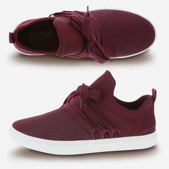 Shoes | Brash Shoes Drea Fabric Low Top Lace Up Burgundy Fashion ...